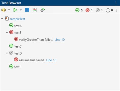 Test Browser Run Matlab Tests And View Results Matlab Mathworks Am Rica Latina