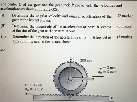 Solved The Center O Of The Gear And The Gear Rack P Move
