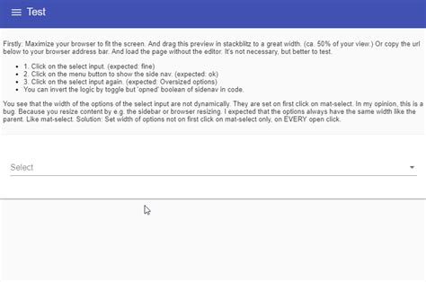 The Width Of Options Of Select Input Are Not Dynamically Issue Angular Components