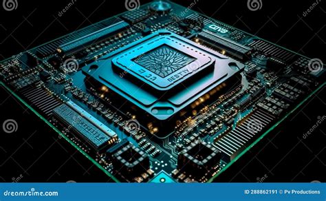 Advanced Technology Concept Visualization Circuit Board Cpu Processor Microchip Generative Ai