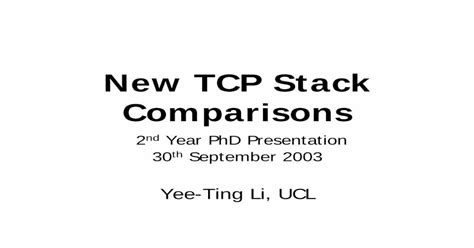 pdf new tcp stack comparisons · fairness tests overview two types equivalence tests n