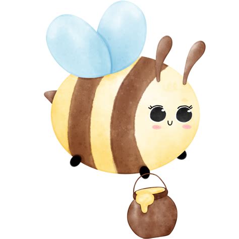 Watercolor Honey Bee Bee Illustration Cute Bee Honey Bee Cute Honey Bee 22181626 Png