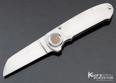 Paul Poehlmann Custom Knife Stainless Steel Axial Locking Mechanism Folder Knife Purveyor