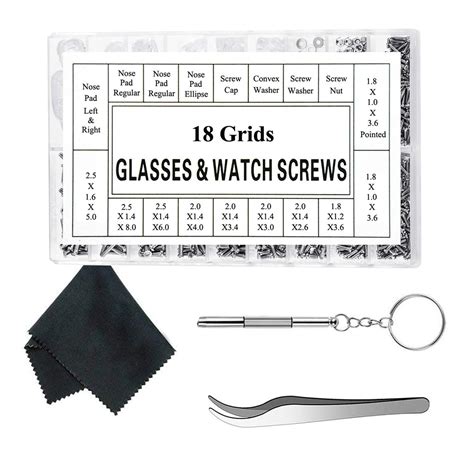 Eyeglass Repair Kit Sunglass Glasses Repair Kit Eyeglasses Screws With 12 Pairs Nose Pad