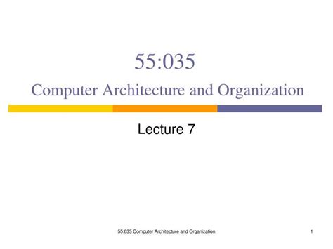 PPT Computer Architecture And Organization PowerPoint Presentation ID