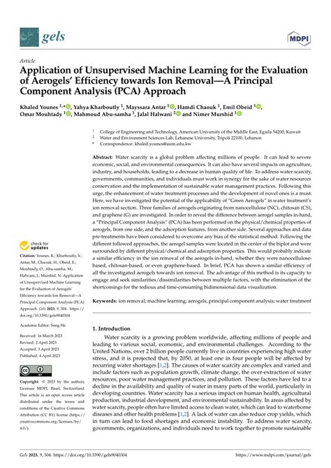 Pdf Application Of Unsupervised Machine Learning For The Evaluation Of Aerogels Efficiency