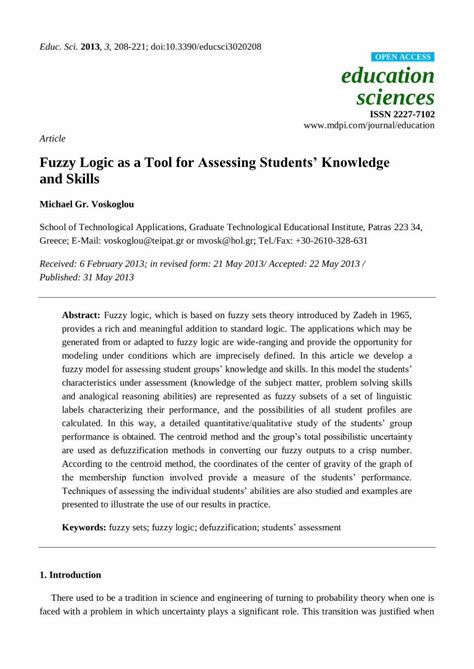 PDF Fuzzy Logic As A Tool For Assessing Babes Fuzzy Logic Which Is Based On Fuzzy Sets