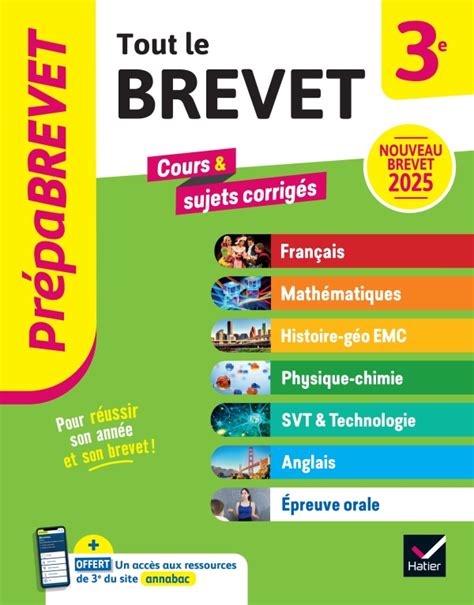 Prépabrevet Tout Le Brevet 2025 3e Toutes Les Matières Hachettefr
