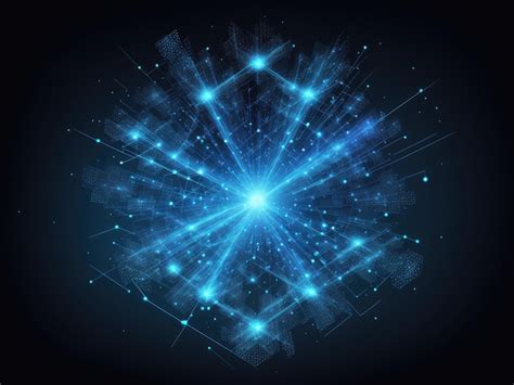 Premium Ai Image Blue Abstract Background With A Network Grid And Particles Connected