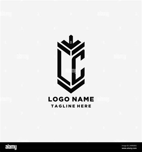 Initials Lc Shield Logo Design Creative Monogram Logo Inspiration Vector Graphic Stock Vector