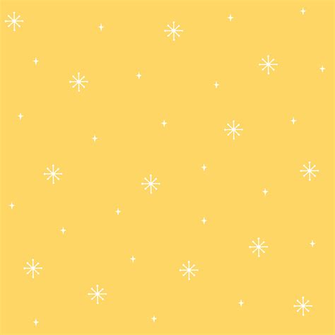 Snowflake Simple Seamless Pattern White Snow On Yellow Background Abstract Wallpaper Wrapping