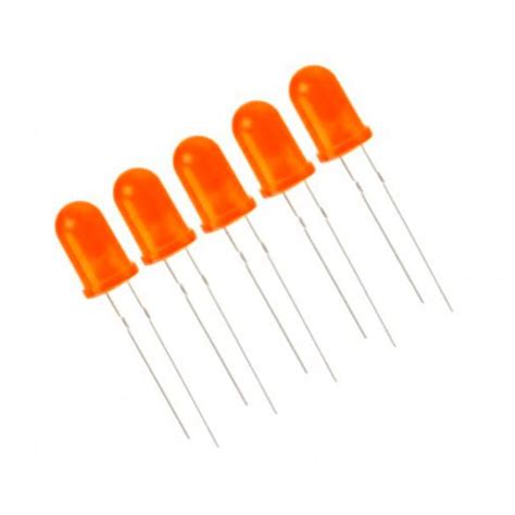 Led 5mm Orange 5 Pcs Roboticsdna