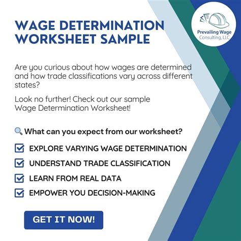 New Sample Worksheet For Wage Determination Prevailing Wage Consulting Llc Posted On The