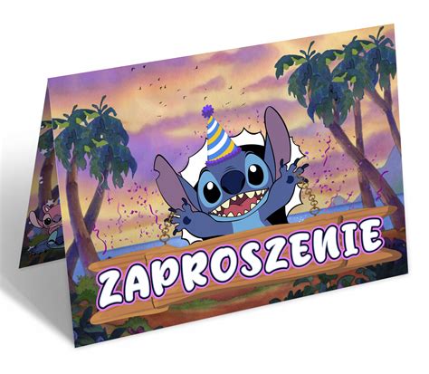 Zaproszenie Urodzinowe Lilo I Stich Stitch 1szt 20x15cm 15231917061