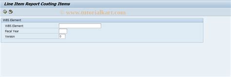 KKB3 SAP Tcode Costing Items For WBS Elements Transaction Code