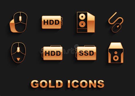 Set Hard Disk Drive Hdd Computer Mouse Uninterruptible Power Supply Ssd Card Case Of