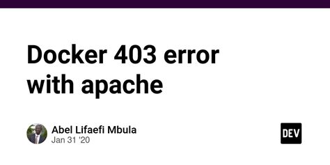 docker 403 error with apache dev community