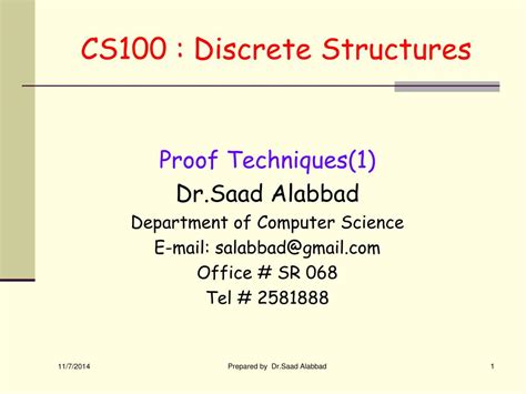 PPT CS Discrete Structures PowerPoint Presentation Free