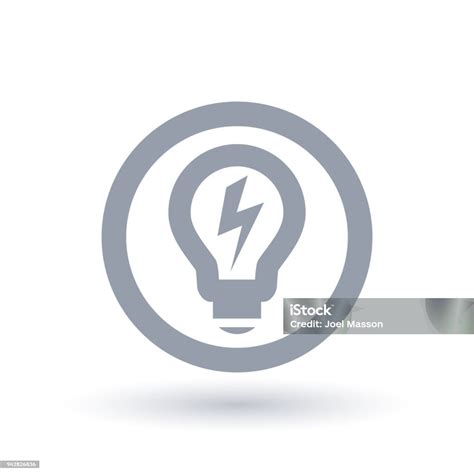 Lightbulb Power Icon Light Energy Symbol Electricity Sign Stock