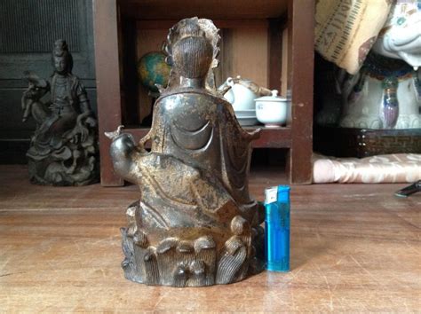 早期觀音菩薩金銅造像 水月觀音 銅雕 鎏金佛 老神像 磚胎泥塑神像 古佛 Yahoo拍賣