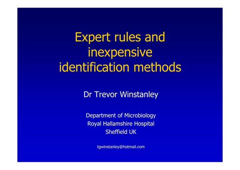 Pdf Expert Rules And Inexpensive Identification Methods Dokumentips