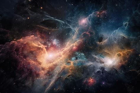 Premium Ai Image Nebulae And Galaxies Colliding With Stars And Planets In Their Paths Created