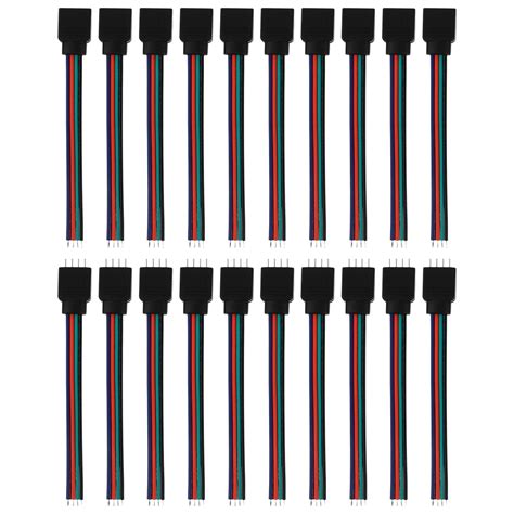 Unbranded 40 Pcs Strip Lights Multi Rgb Connector Led Strip Light Connector 10x1x1cm Black