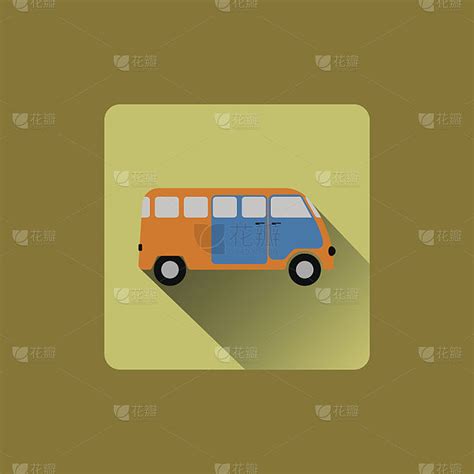 卡通小巴，平面图标设计
