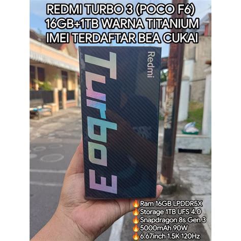 Jual Poco F Redmi Turbo Gb Tb Warna Titanium Kondisi Bnib Baru Segel Imei Terdaftar