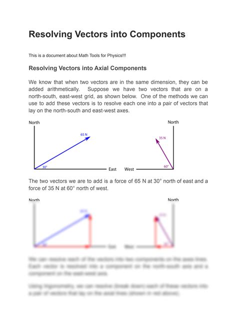 SOLUTION Resolving Vectors Into Components Studypool