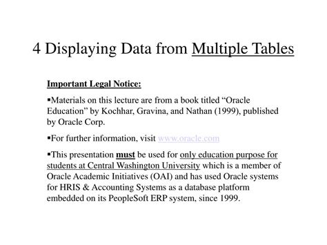 Ppt 4 Displaying Data From Multiple Tables Powerpoint Presentation