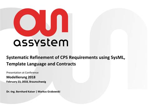 Pdf Systematic Refinement Of Cps Requirements Using Sysml Template