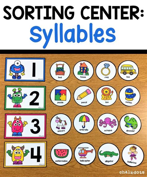 Syllable Sorting Syllabication Counting Syllables Kindergarten Activities Circle Time