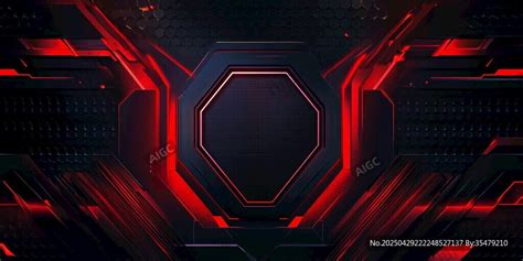 Ai创作图红黑 科技 背景 几何 线条 光影 酷炫 未来感 六边形 暗色 动感 轮廓 虚拟 数码 图案 昵图网