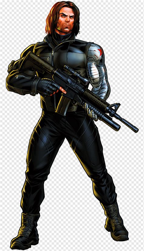 캡틴 아메리카 윈터 솔저 버키 반즈 마블 어벤져 스 얼라이언스 캡틴 아메리카 마블 어벤져 스 조립 코믹 영웅 Png Pngwing