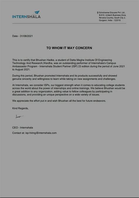 Bhushan Hadke On Linkedin Internshala Internshalatrainings Training Internship Certification