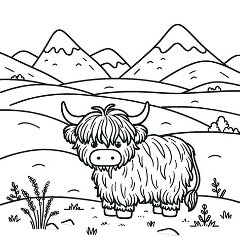 Coloring Pages Highland Cow
