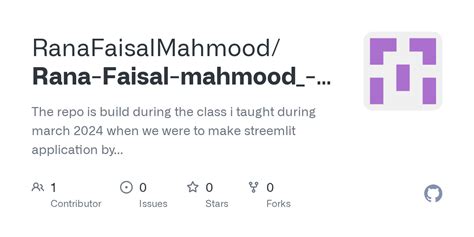 Github Ranafaisalmahmoodrana Faisal Mahmood Yashfeenbmicalculator The Repo Is Build