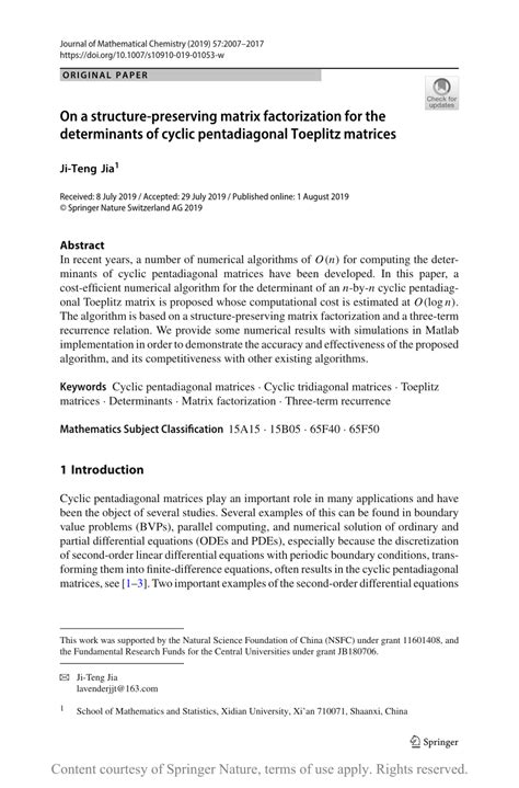 On A Structure Preserving Matrix Factorization For The Determinants Of