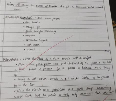 Demonstration Of Osmosis By Potato Osmometer