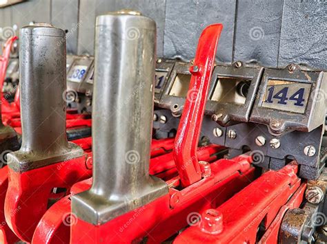 Interlocking Railroad Train Signal Switching Machine Stock Image Image Of Semaphore Signal