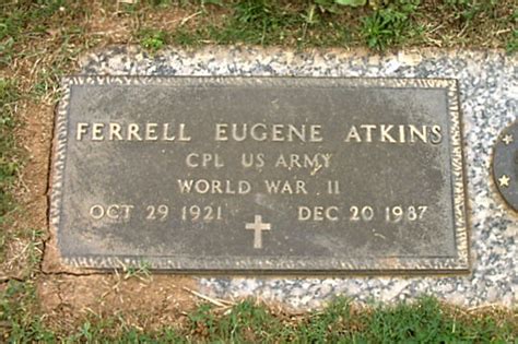 Ferrell Eugene Atkins 1921 1987 Find A Grave Memorial