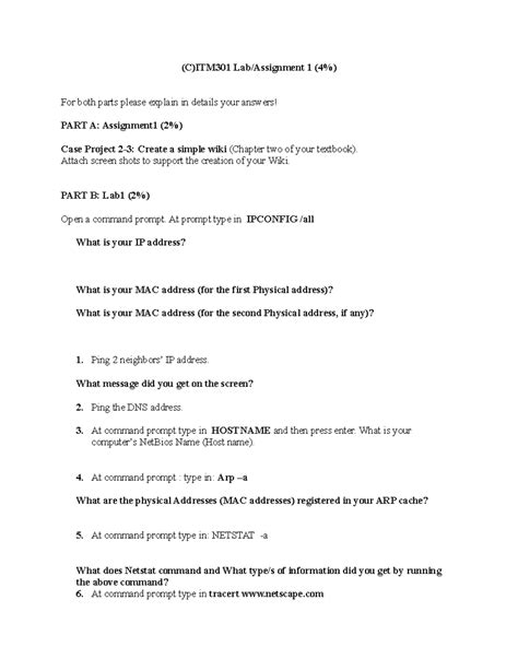 Itm301 Lab Assign 1 Lab 1 Tim 270 Ryerson University