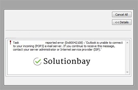 how to fix outlook error 0x80042108 solutions