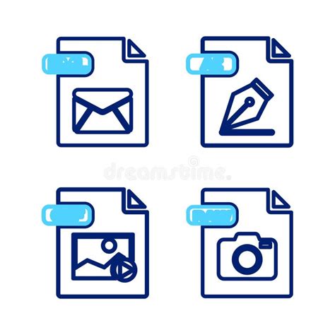 Set Xml File Document Html Psd Svg And Png Icon Vector Stock