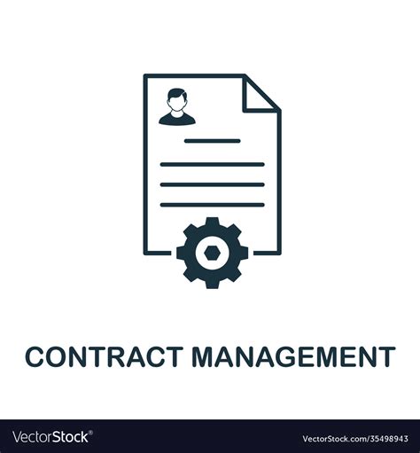 Contract Management Icon Symbol Creative Sign Vector Image
