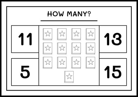 얼마나 많은 책 어린이를 위한 게임 벡터 일러스트 레이 션 인쇄용 워크시트 프리미엄 벡터