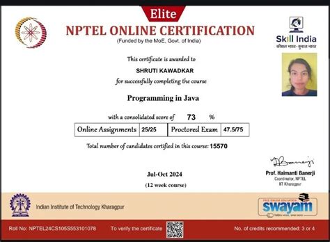 shruti kawadkar on linkedin javaprogramming nptel learningneverstops