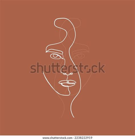 Continuous Line Drawing Beauty Woman Face Stock Vector Royalty Free