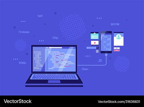 Coding Programming Application Development Vector Image
